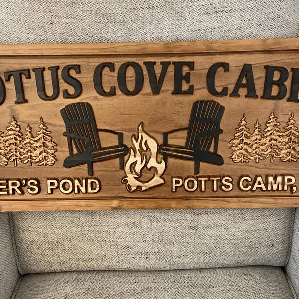 Personalized Sasquatch Wood Sign, Custom Carved Cabin Gift Man Cave ...