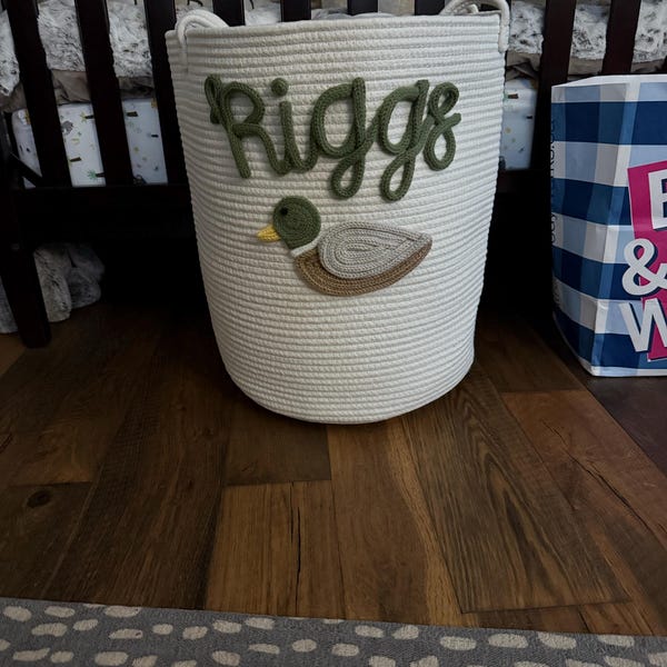 Personalized Name Basket (name Only) | Customized Rope Basket | Custom ...