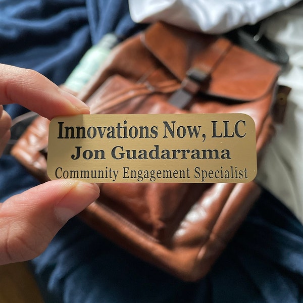 Custom Engraved Name Tag Badges - Personalized Identification With Pin ...