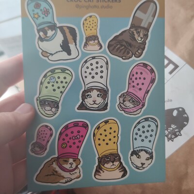 Croc Cat Meme Sticker Sheet Sad Cat Sticker Pope Cat Meme - Etsy