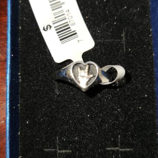 I Love You Sign Language ASL Ring Sterling Silver - Etsy