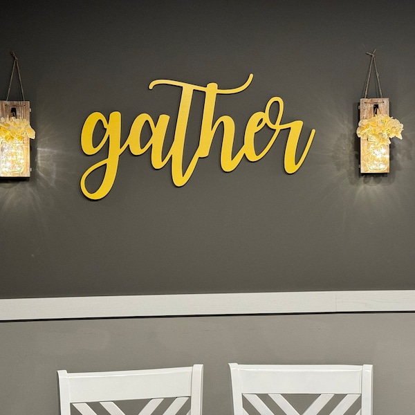 Wooden Gather Sign 12" to 60" Wide! Large Wooden Gather Sign, Wooden ...