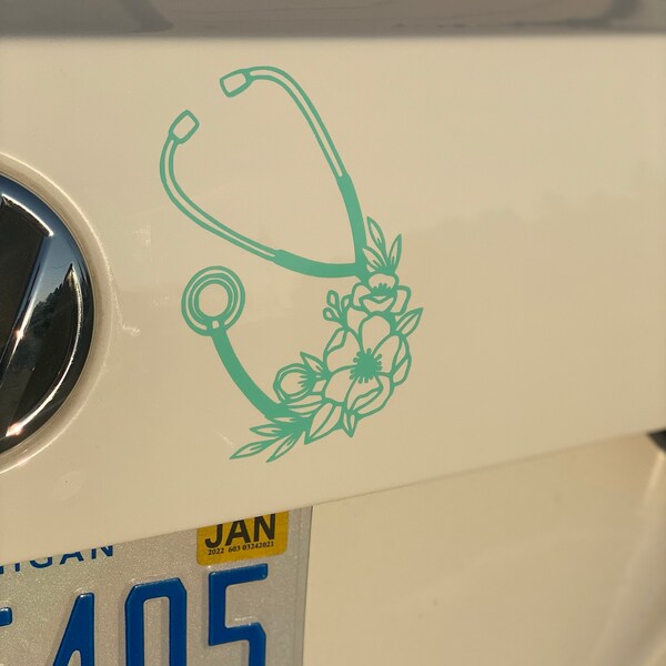 Floral Stethoscope Decal, Nurses Week, Psw, Cna, Nurse Gift, Nurse ...