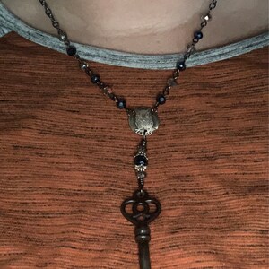 Rosary Style Necklace Vintage Skeleton Key Trinity Knot Wax - Etsy