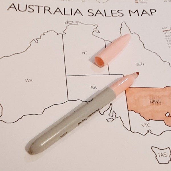 Printable Australia Sales Map, Postcode Map, Orders Map, Digital File ...