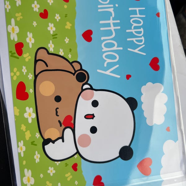 Bubu and Dudu Birthday Card, Cute Birthday Card, Kawaii Greeting Cards ...