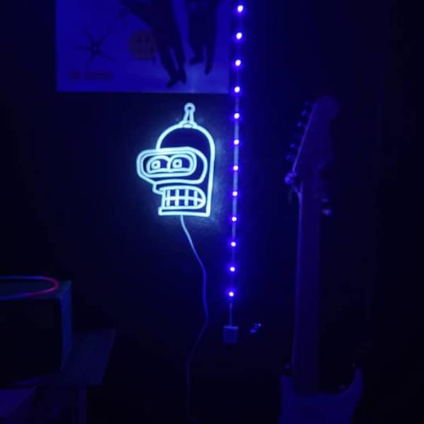Bender Sign, Neon Like , LED, Bender Light Art , Bender Wall Decor ...