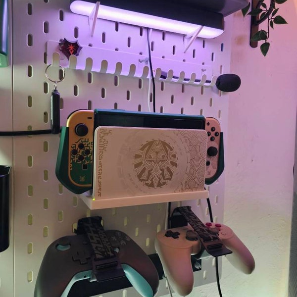 Shelf for Nintendo Switch Dock for IKEA SKADIS Pegboard - Integrated ...