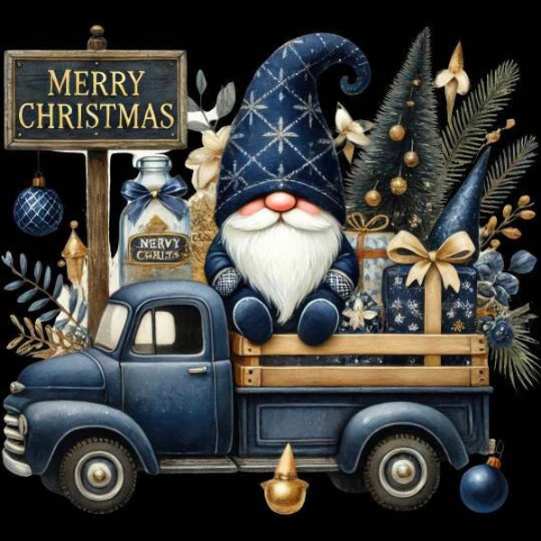 Watercolor Christmas Gnome Clipart PNG Bundle, Gingerbread Man ...