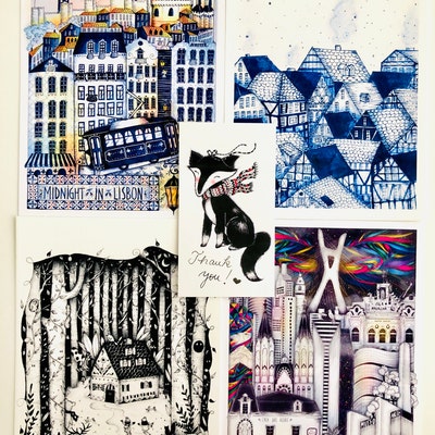 MAGIC LITTLE HOUSE Illustration / Drawing / Print / Poster / Fine Art ...