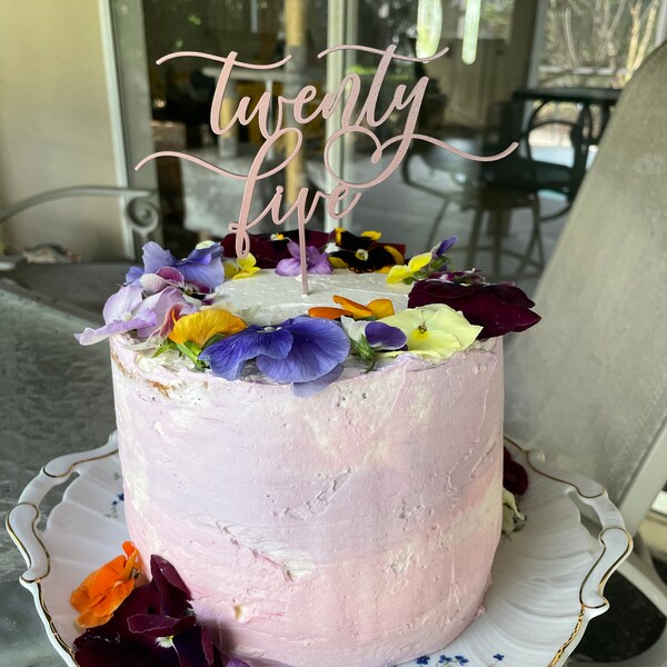 Twenty Five Cake Topper, 25 Cake Topper, 25th Cake Topper. Happy 25th ...