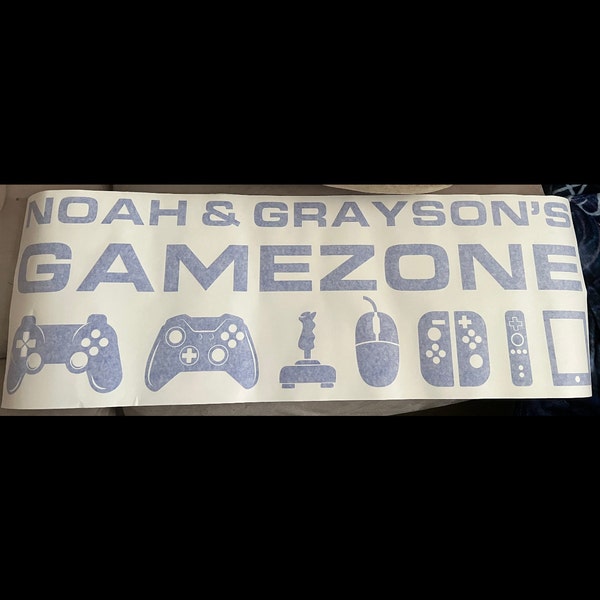 Gaming Zone Video Game Controller Wall Decal, Gaming Room Decor, Vinyl ...