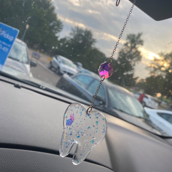 Resin Tooth Suncatcher, Dental Suncatcher, Dental Car Charm, Tooth Car ...