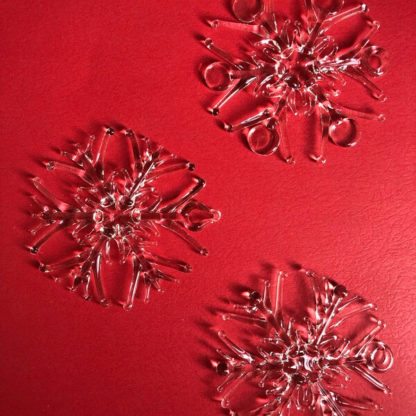 Handmade Clear Glass Snowflake Ornament ~ Straight Tip Design~ - Etsy