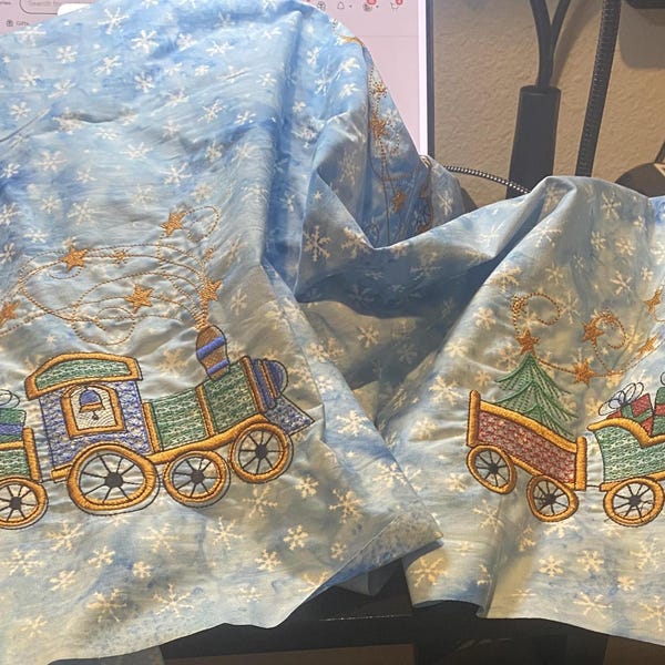 Christmas Train Embroidery Designs in 3 SIZES 5 Colors for Machine ...