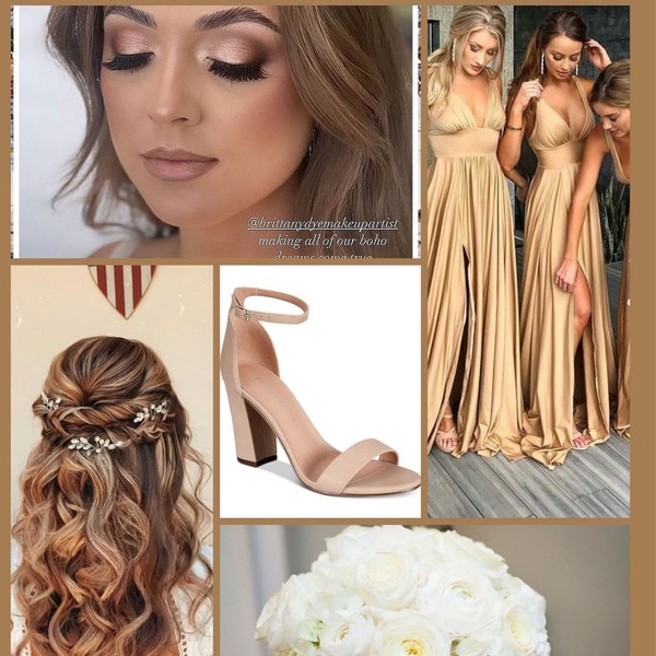 Wedding Design Mood Board Template With Bonus PDF Guide | Canva Editable Template | Wedding ...