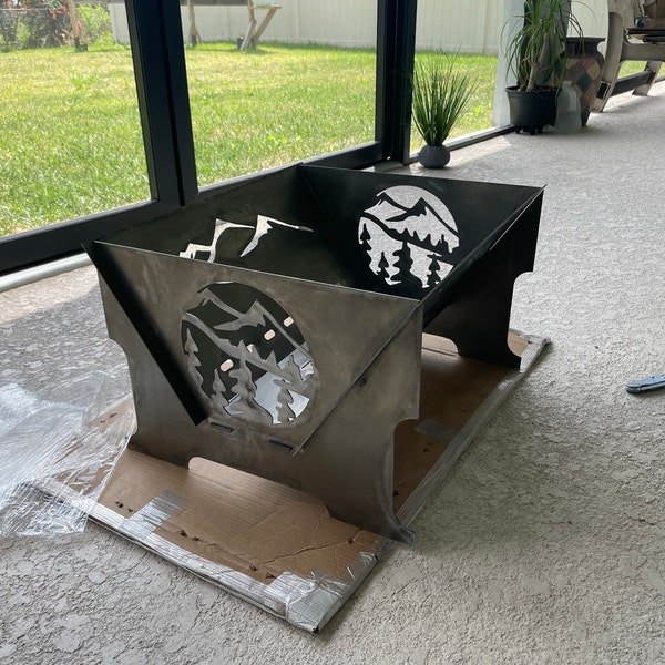 Custom Metal Fire Pit Collapsible, Heavy 12 Gauge Steel - Etsy