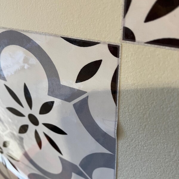 Floor Tile Stickers Vinyl Decal WATERPROOF REMOVABLE for Kitchen Bath ...