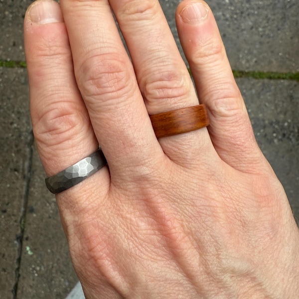 Walnut and Canadian Maple Ring - Wedding Ring - Red and Green Ring ...