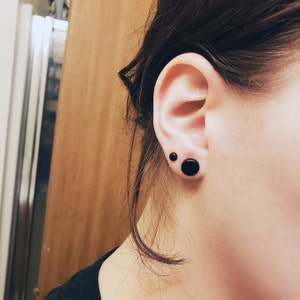 Simple Studs Black, Matte Black Earring Studs, Unisex Studs, Round ...
