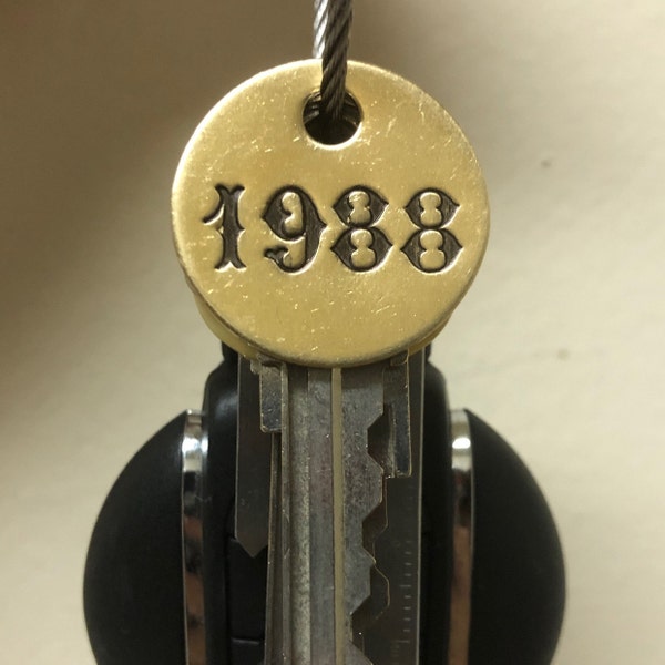 Custom Year or Date Tags - Hand Punched Brass and Metal Tag or Plate ...
