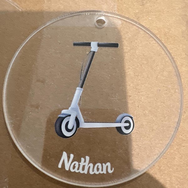 Personalized Electric Kick Scooter Christmas Glass Ornament, Electric ...