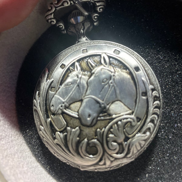 Horse and Horseshoe Charles Hubert Pocket Watch & Chain #3530 - Etsy