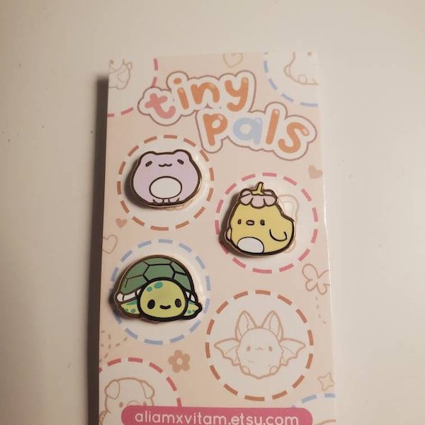 Frog 0.65" | Tiny Pals Mini Enamel Pins | Cute Animal Board Filler ...