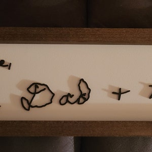 Custom Engraved Single Kids Line Drawing Wood Framed Sign - Etsy