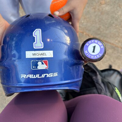 Personalized Baseball Bat Knob Decals, Choose Text, Number & Colors ...