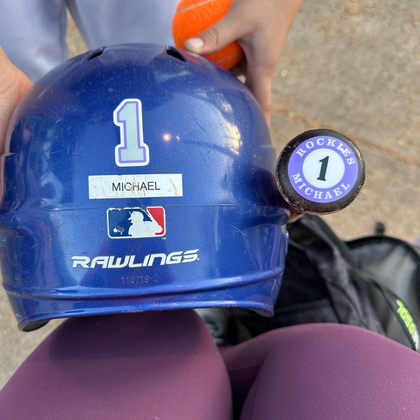 Personalized Baseball Bat Knob Decals, Team Name, Number & Colors - Etsy