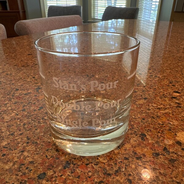 Custom Pour Line Whiskey Glass. Funny Whiskey Glass. Single Pour Double ...