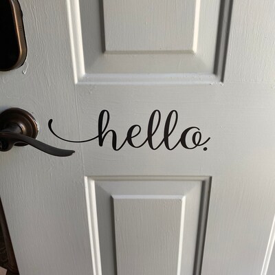 Hello Door Decal, Cute Hello Sticker Greeting for Home, Welcome to Our ...