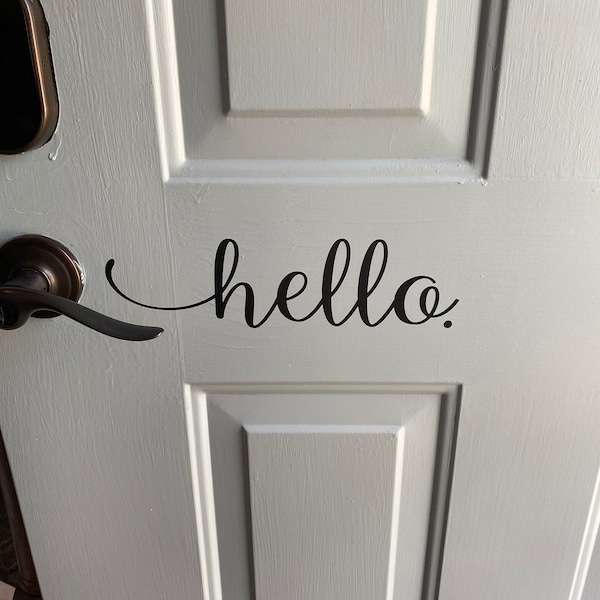 Hello Door Decal, Cute Hello Sticker Greeting for Home, Welcome to Our ...