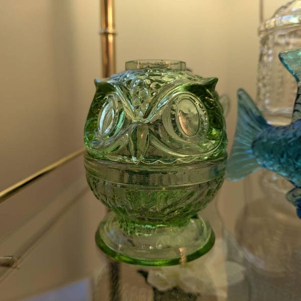 Blue Selenium Glass Mini Punch Bowl Set Glow PERFECT GIFT - Etsy