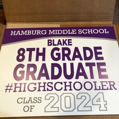8th Grade Graduation Yard Sign Wire Stake Incl., Senior 2024, DIY File ...