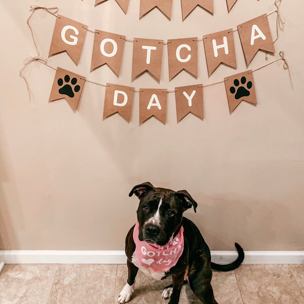 Happy Gotcha Day Bunting Banner Sign Dog Cat Rescue Birthday Day ...
