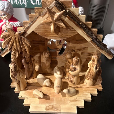 Large Nativity Set Wooden Nativity Set for Christmas Manger Scene ...