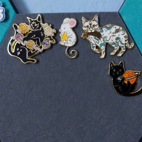 Black Cat Enamel Pin, Space Enamel Pin , Cat Enamel Pin, Black Cat, Cute Enamel Pins, Kawaii ...