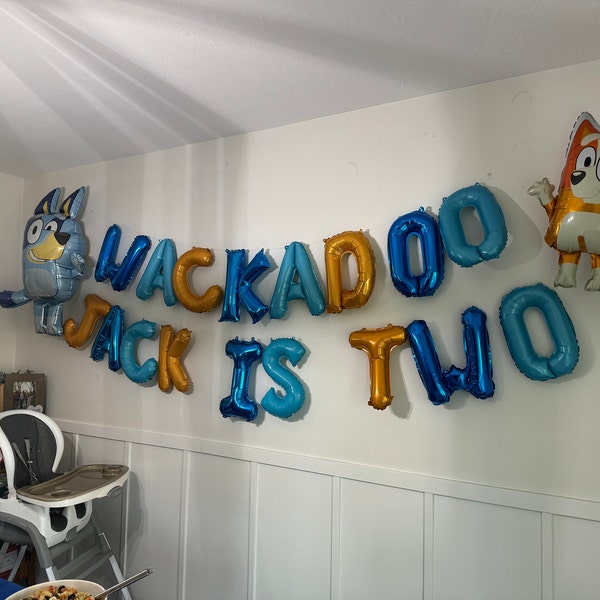 Wackadoo Custom Name is Two Bluey Balloon Banner Bluey Themed Birthday ...