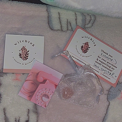 Tiny Pink Pocket Tokens Crystal Hearts Original by Witchtok, Mini Coins ...