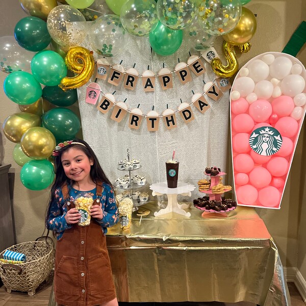 Frappe Birthday Banner INSTANT DOWNLOAD / Coffee Birthday / Frappucino ...