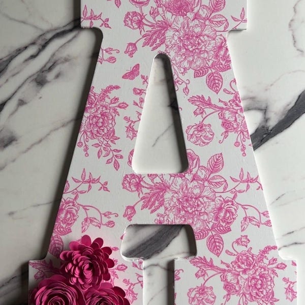 Custom Floral Initial Monogram Letter for Bedroom|nursery|dorm Room ...