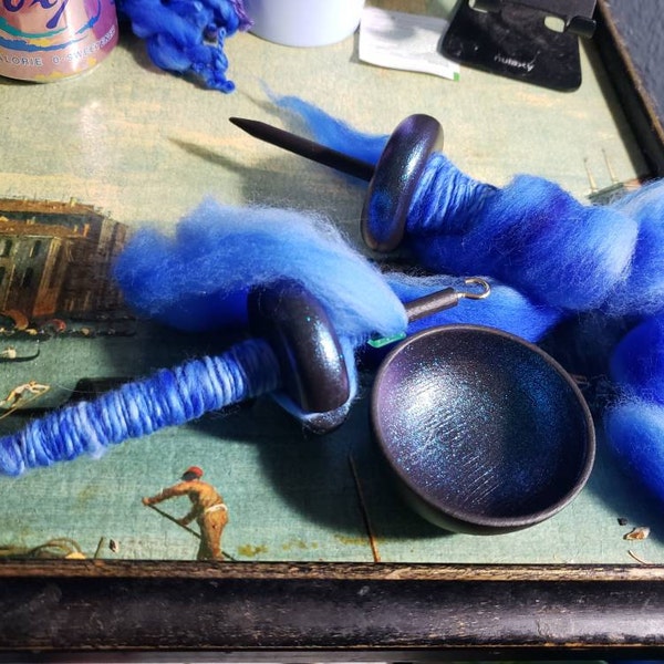 Electric Night Sparkle Drop Spindle - Red Violet Blue Shifting Colors ...
