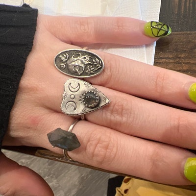 Sterling Silver Skull Ring Cat Skull Ring Silver Skull Ring Women Witch ...