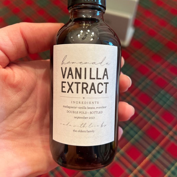 Homemade Vanilla Extract Label Template - Printable Gift Sticker ...