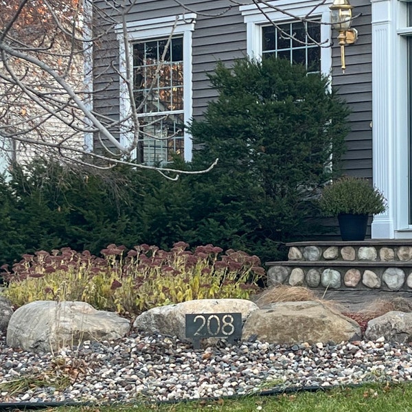 Modern Metal Address Yard Sign - Modern Address Sign - Metal Address ...