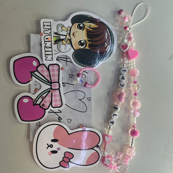 TXT Phone Charm, MOA Phone Strap, Custom Beaded Phone Charm, Kpop Gift ...