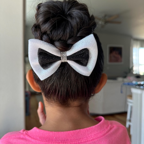 Pink and Green Tulle Hair Bow, Wicked Hair Bow, Defy Gravity, Girls ...