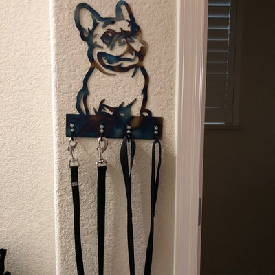 Custom French Bulldog Wall Hanger With Hooks Metal Art Wall Art Home ...